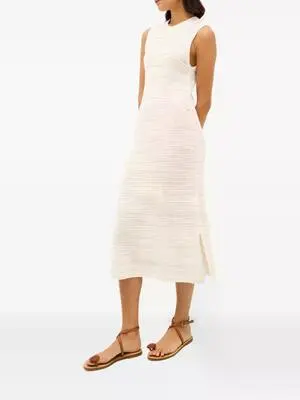 MARIE OLIVER Isla Knitted Midi Dress - White
