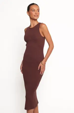 PETAL & PUP Sleeveless Ribbed Midi Dress