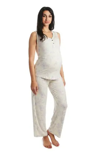 EVERLY GREY Joy During & After 2-piece Maternity/nursing Sleep Set - Bali
