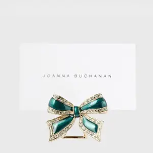 JOANNA BUCHANAN Enamel Bow Placecard Holders - Green