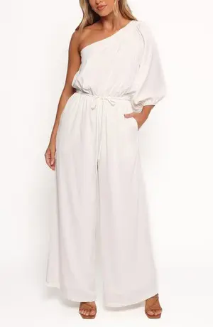 PETAL & PUP Hedda Asymmetric Jumpsuit - White