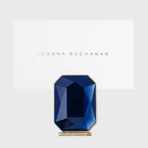 JOANNA BUCHANAN Single Gem Placecard Holder, Topaz Navy