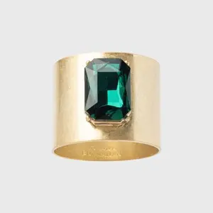 JOANNA BUCHANAN Single Gem Napkin Rings, Topaz Emerald