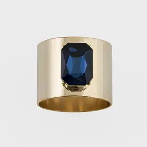 JOANNA BUCHANAN Single Gem Napkin Rings - Navy