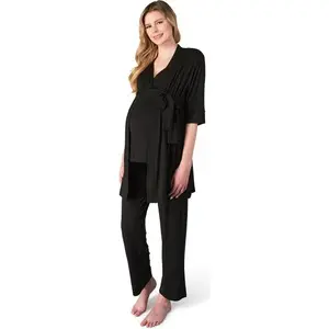 EVERLY GREY Analise During & After 3-piece Maternity/nursing Sleep Set - Black