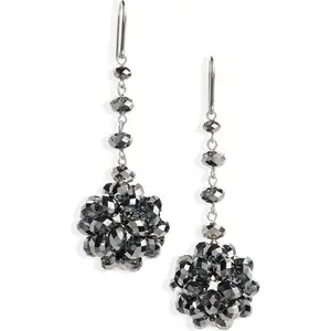 Isabel Marant Crystal Cluster Drop Earrings - Anthracite/ Silver