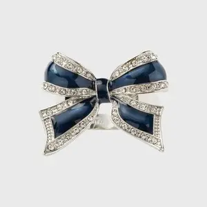 JOANNA BUCHANAN Enamel Skinny Napkin Rings - Navy