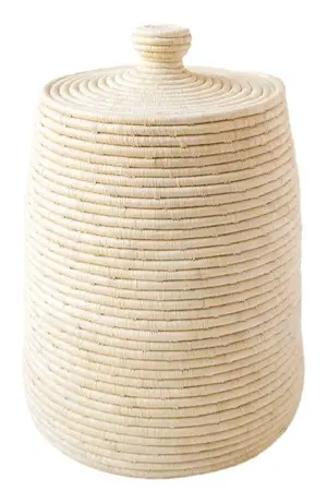 INDEGO AFRICA Raffia Lidded Basket - Natural