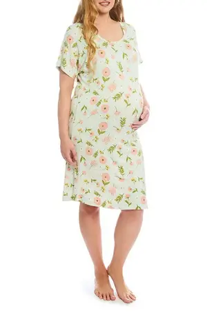 EVERLY GREY Rosa Maternity/nursing Hospital Gown - Carnation