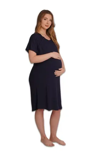 EVERLY GREY Rosa Maternity/nursing Hospital Gown - Midnight