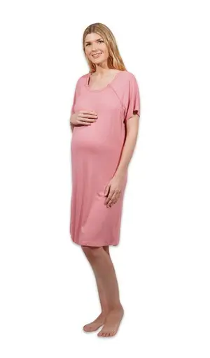 EVERLY GREY Rosa Maternity/nursing Hospital Gown - Rose