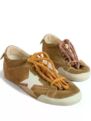 GOLDEN GOOSE True-star" Suede Sneakers With Platinum Heel Tab - Brown