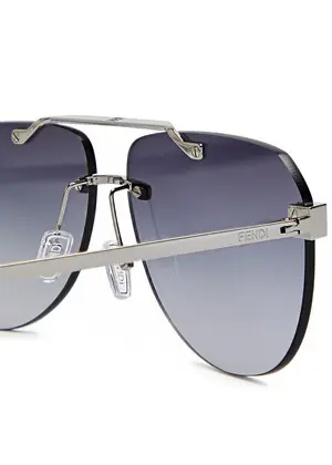 Fendi Rimless Aviator-style Sunglasses - Black