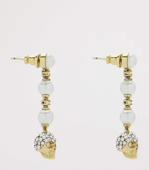 Alexander McQueen Faux Pearl And Skull Earrings