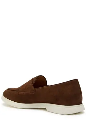 BOSS Suede Monk Loafers - Dark Brown