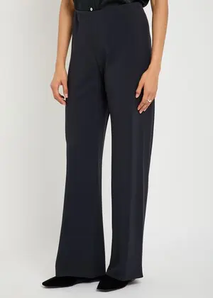 Vince Crepe Straight-leg Trousers - Navy
