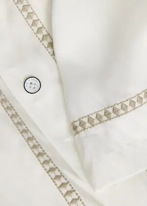Rag & Bone Dalton Embroidered Woven Shirt - Ecru