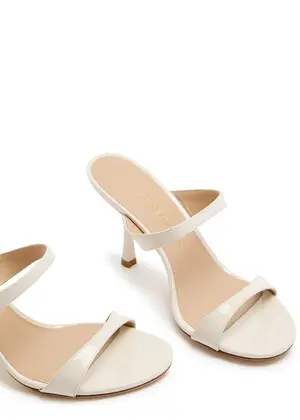 STUART WEITZMAN Nudist 85 Patent Leather Mules