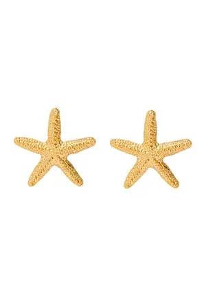KENNETH JAY LANE Starfish 22kt -plated Drop Earrings - Gold
