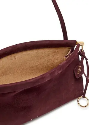 Alaïa East West Nubuck Shoulder Bag - Burgundy