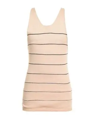 MESSAGERIE MESSAGERIE Knitted Striped Tank Top Beige