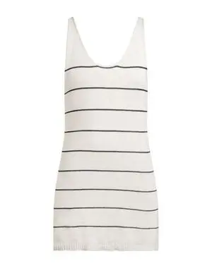 MESSAGERIE Knitted Striped Tank Top - White