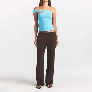 SKIMS Straight Leg French Terry Pants - Espresso