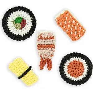 THE SAK Set Of Five Crochet Charms - Sushi
