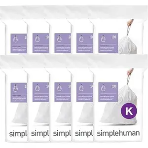 SIMPLEHUMAN Code K Custom Fit Liners With Quick Dispense Packs - 200 Liners