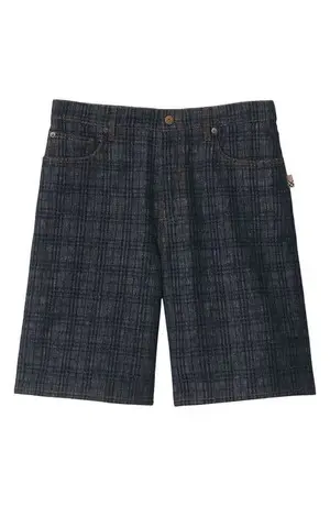 Burberry Check Jacquard Denim Shorts