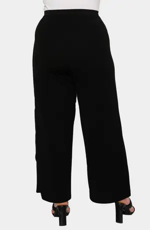L I V D Ivy Faux Wrap High-waisted Pants - Black