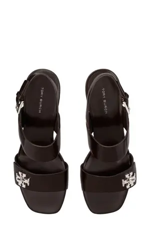 Tory Burch T Lock Block Heel Sandal - Dark Cocoa
