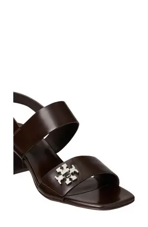 Tory Burch T Lock Block Heel Sandal - Dark Cocoa