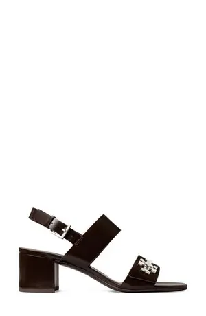 Tory Burch T Lock Block Heel Sandal - Dark Cocoa