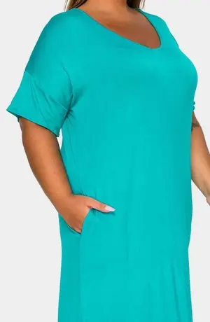 L I V D Olivia Short Sleeve Midi Dress - Jade