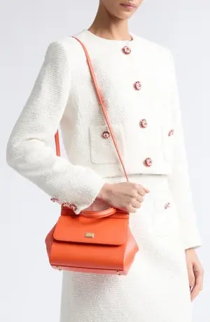 Dolce & Gabbana Sicily Leather Top Handle Bag - 81166 Orange