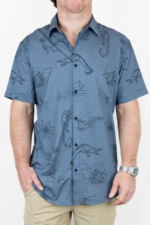 BAJA LLAMA Printed Button-up Shirt