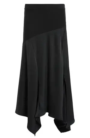 ALLSAINTS Pia Mixed Media Asymmetric Skirt