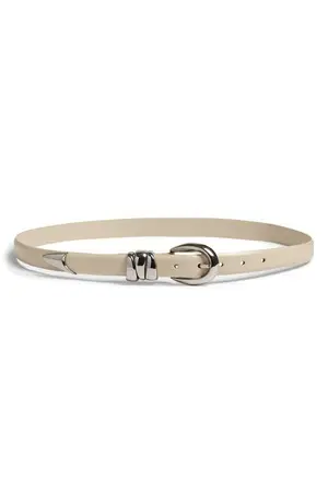 Madewell Triple Metal Keeper Leather Belt Ecru