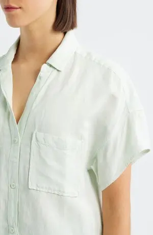 CLOTH & STONE Linen Blend Button-up Shirt