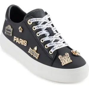 Karl Lagerfeld Paris Cate Pin Logo Sneaker - Black Rue Pins