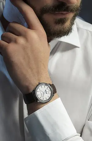 FREDERIQUE CONSTANT Classics Moneta Moon Phase Leather Strap Watch - Silver-tone