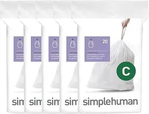 SIMPLEHUMAN Code C Custom Fit Liners With Quick Dispense Packs - 100 Liners