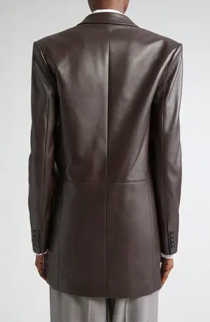 Michael Kors Leather Boyfriend Blazer
