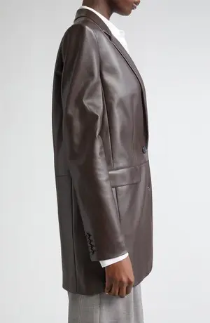 Michael Kors Leather Boyfriend Blazer