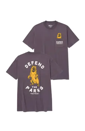 PARKS PROJECT Defend The Parks Bear Pocket T-shirt - Graphite