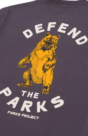 PARKS PROJECT Defend The Parks Bear Pocket T-shirt - Graphite