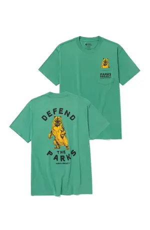 PARKS PROJECT Defend The Parks Bear Pocket T-shirt - Sage