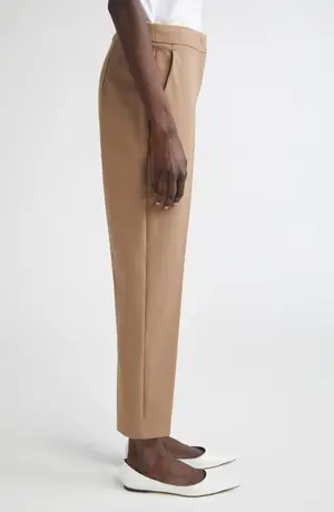 Max Mara Pegno Slim-fit Jersey Ankle Trousers - Hazelnut Brown