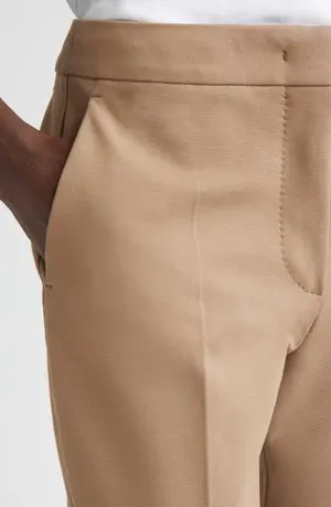 Max Mara Pegno Slim-fit Jersey Ankle Trousers - Hazelnut Brown